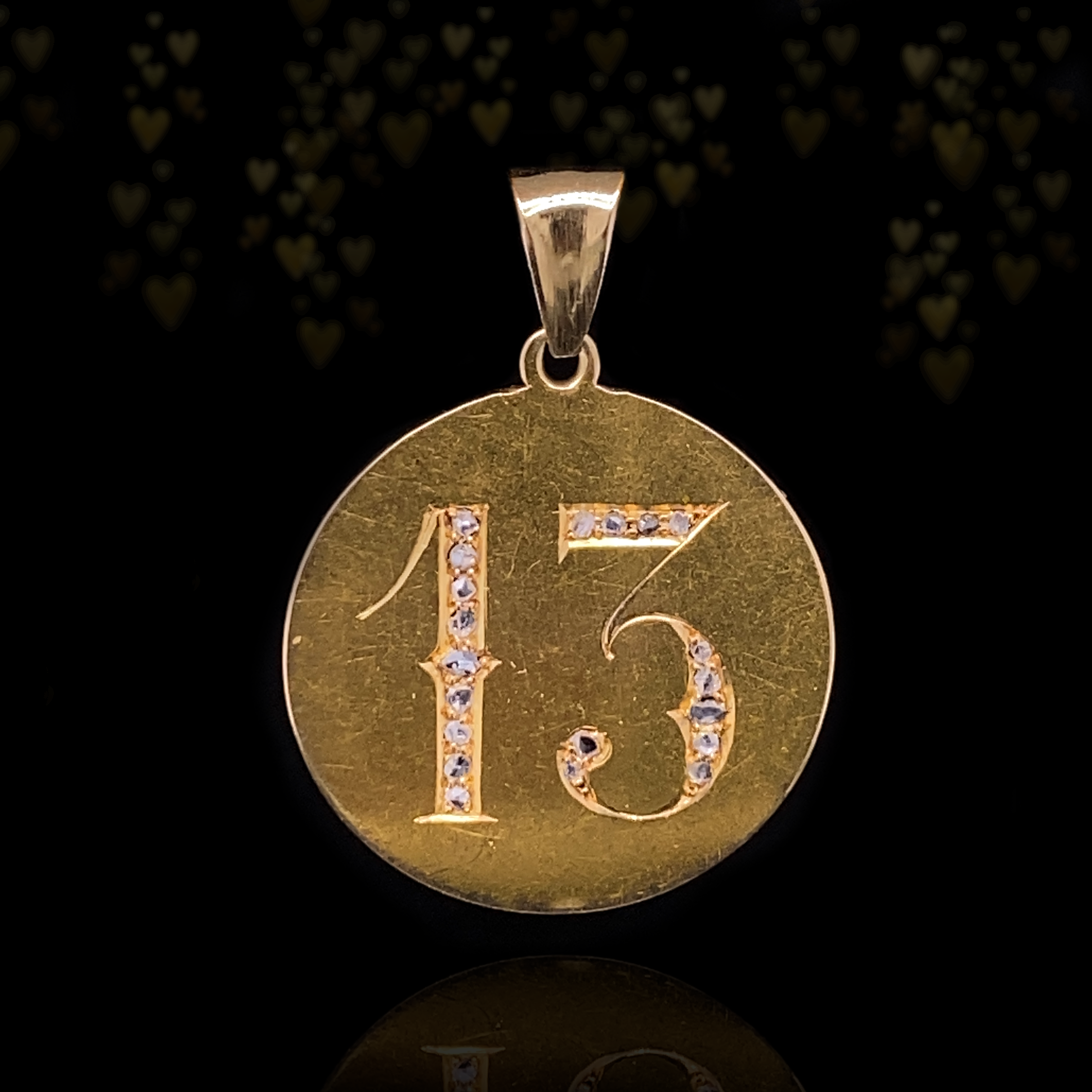 14K Dutch Victorian Diamond "13" Pendant – Lace Jewels